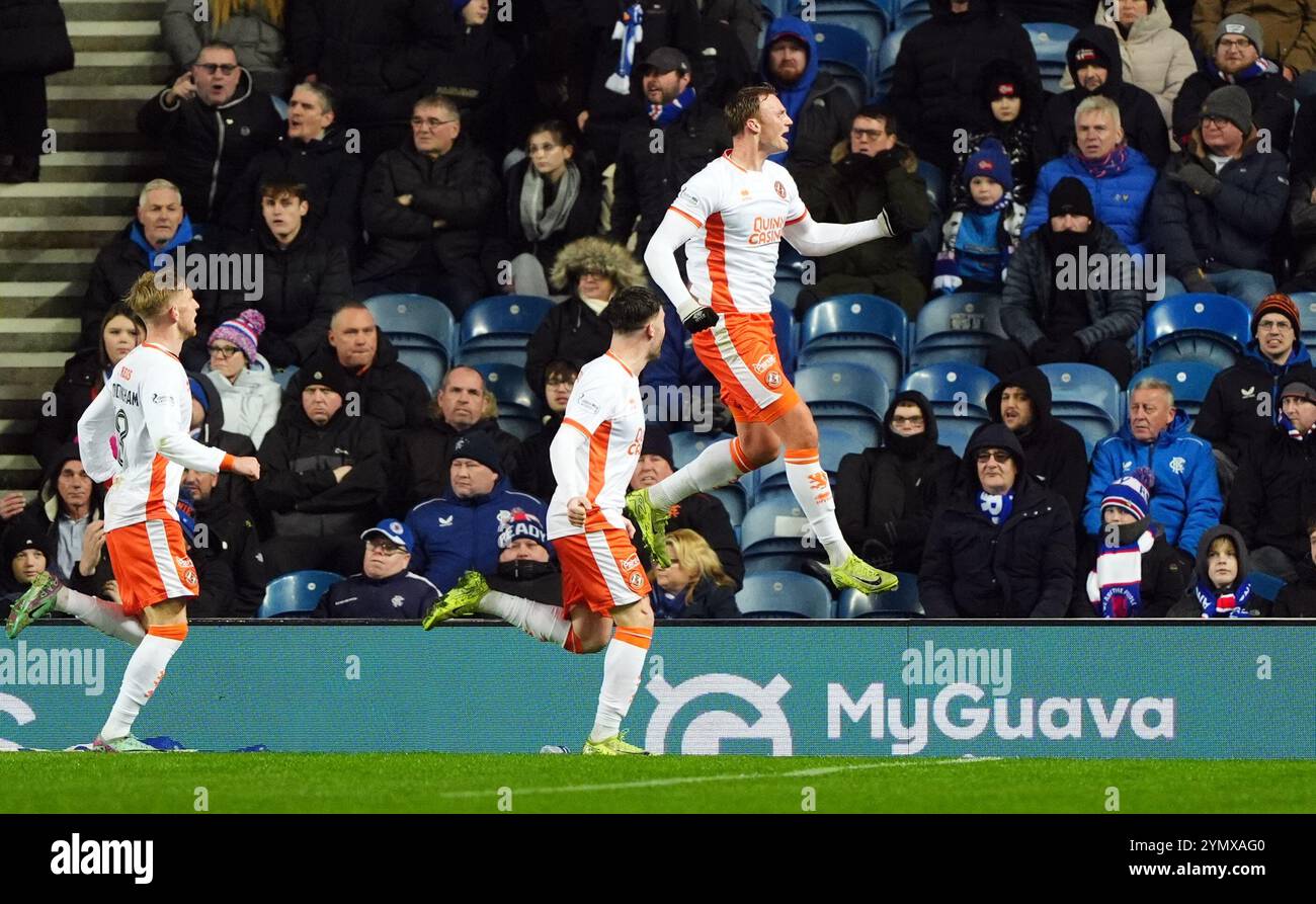 Dundee United's Sam Dalby celebrates scoring the opening goal during ...