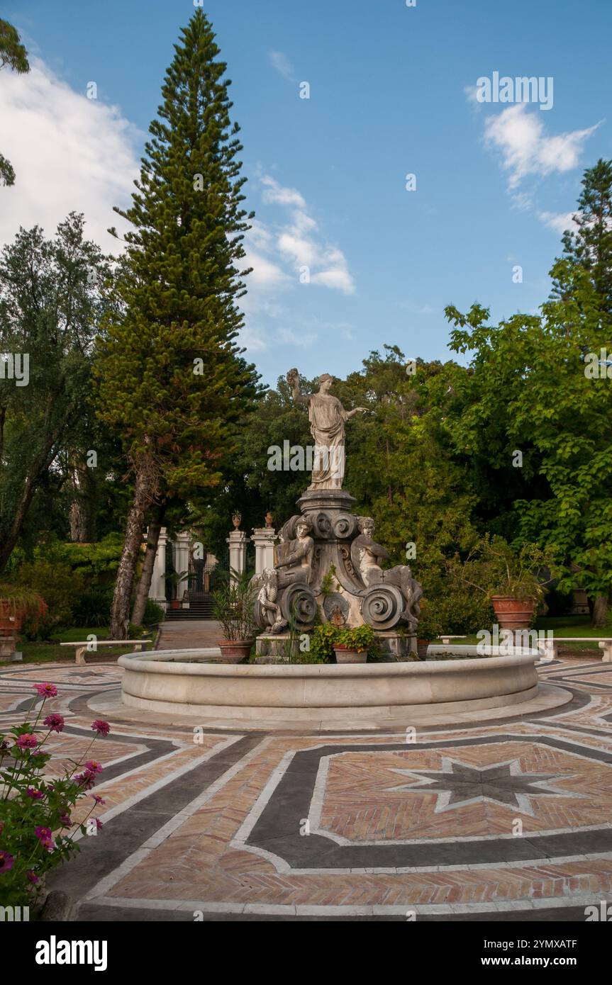 Entrance avenue of the Botanical Garden of the Royal Palace of Portici ...