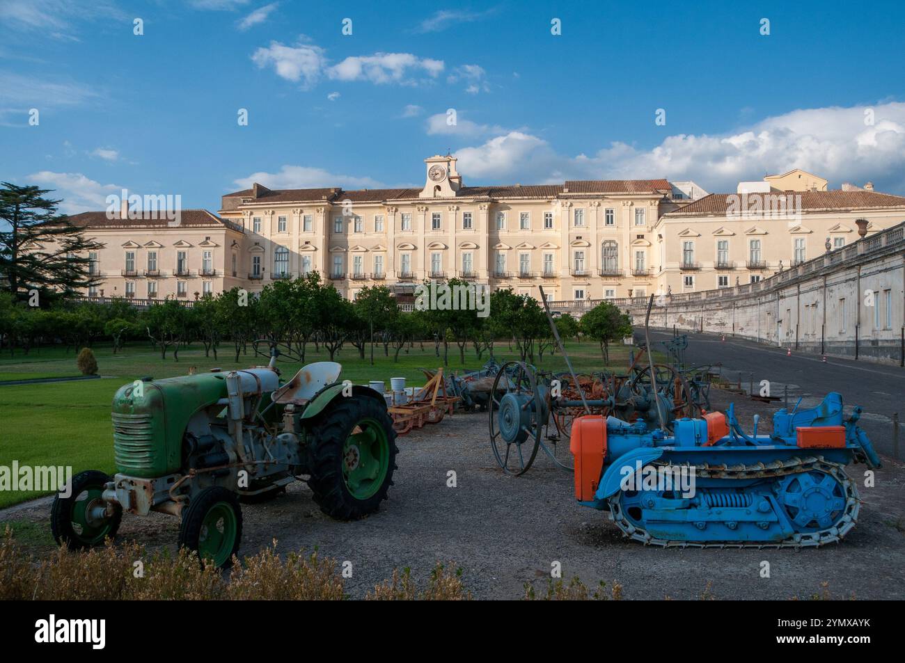 Facade towards the park of the Royal Palace of Portici, one of the ...