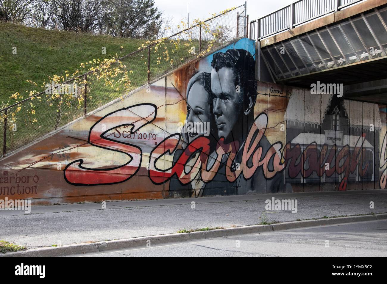 Historic Scarborough Junction mural on St. Clair Avenue East in Toronto, Ontario, Canada Stock ...