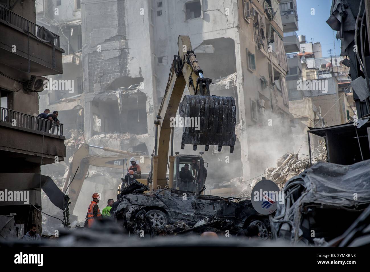 Beirut, Lebanon. 23rd Nov, 2024. Rescue work continues after an Israeli ...