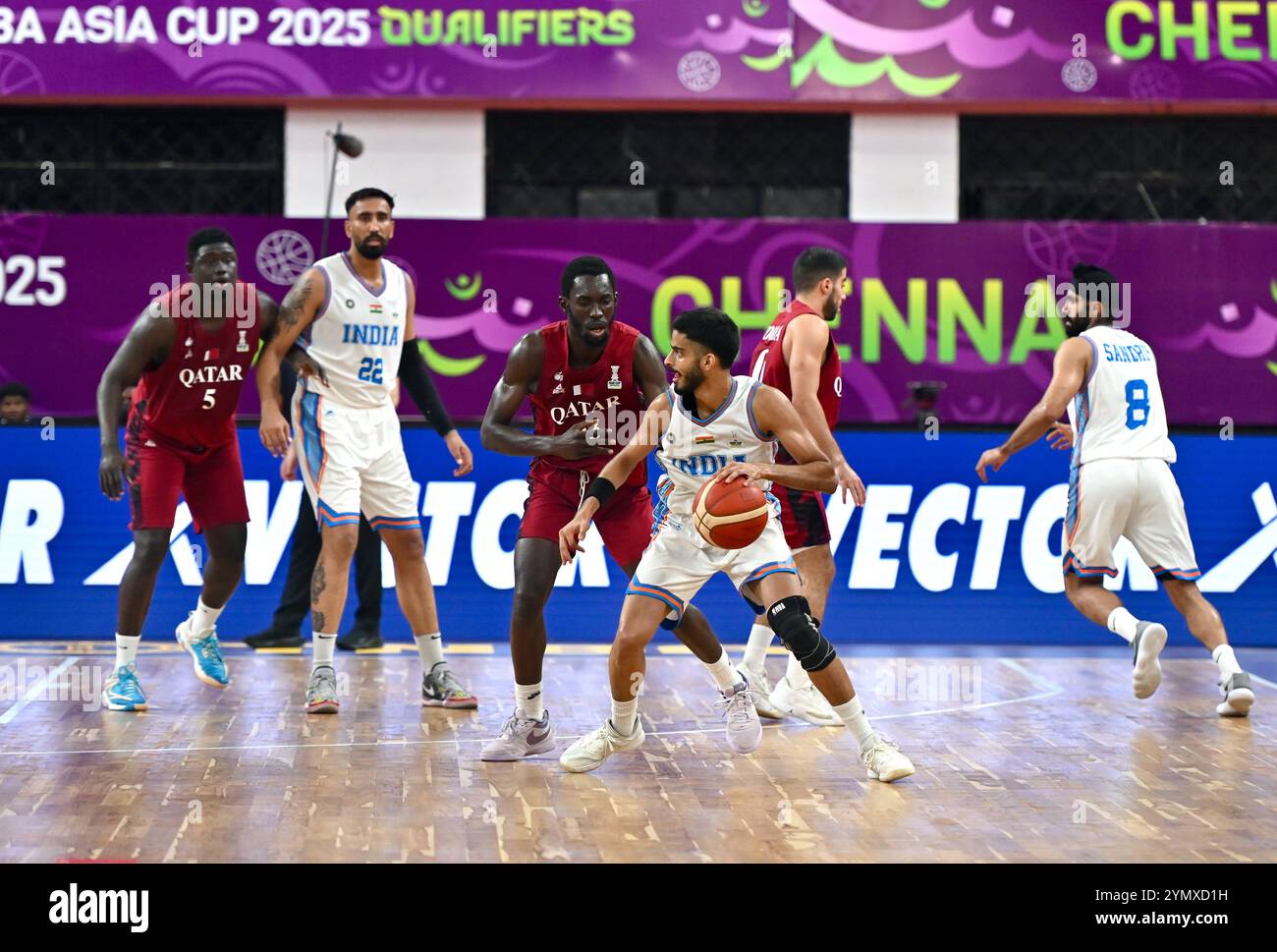 Chennai, India. 22nd Nov, 2024. Qatar beat India 69-53 in the FIBA Asia ...