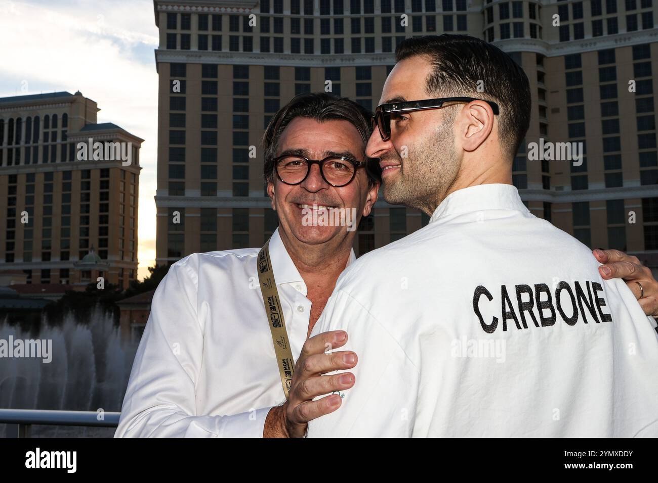Las Vegas, NV, USA. 22nd Nov, 2024. Chef Yannick Alleno (L) poses Chef ...