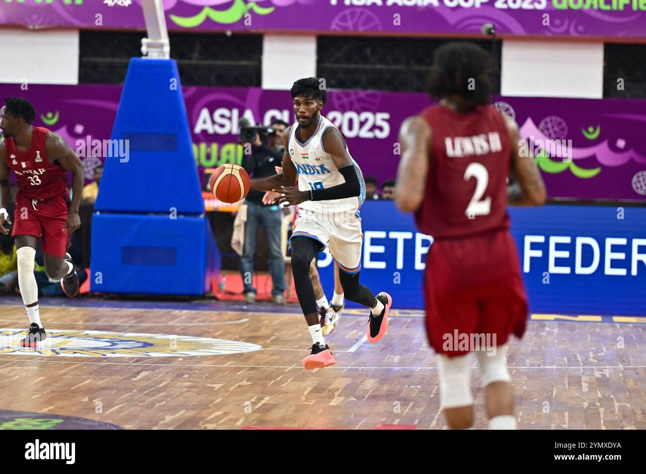 Chennai, India. 22nd Nov, 2024. Qatar beat India 69-53 in the FIBA Asia ...