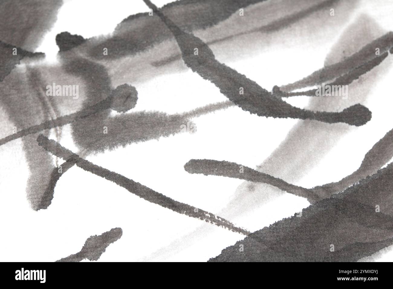 Monochrome Black and White Ink Wash Gentle Gradiant Background with ...