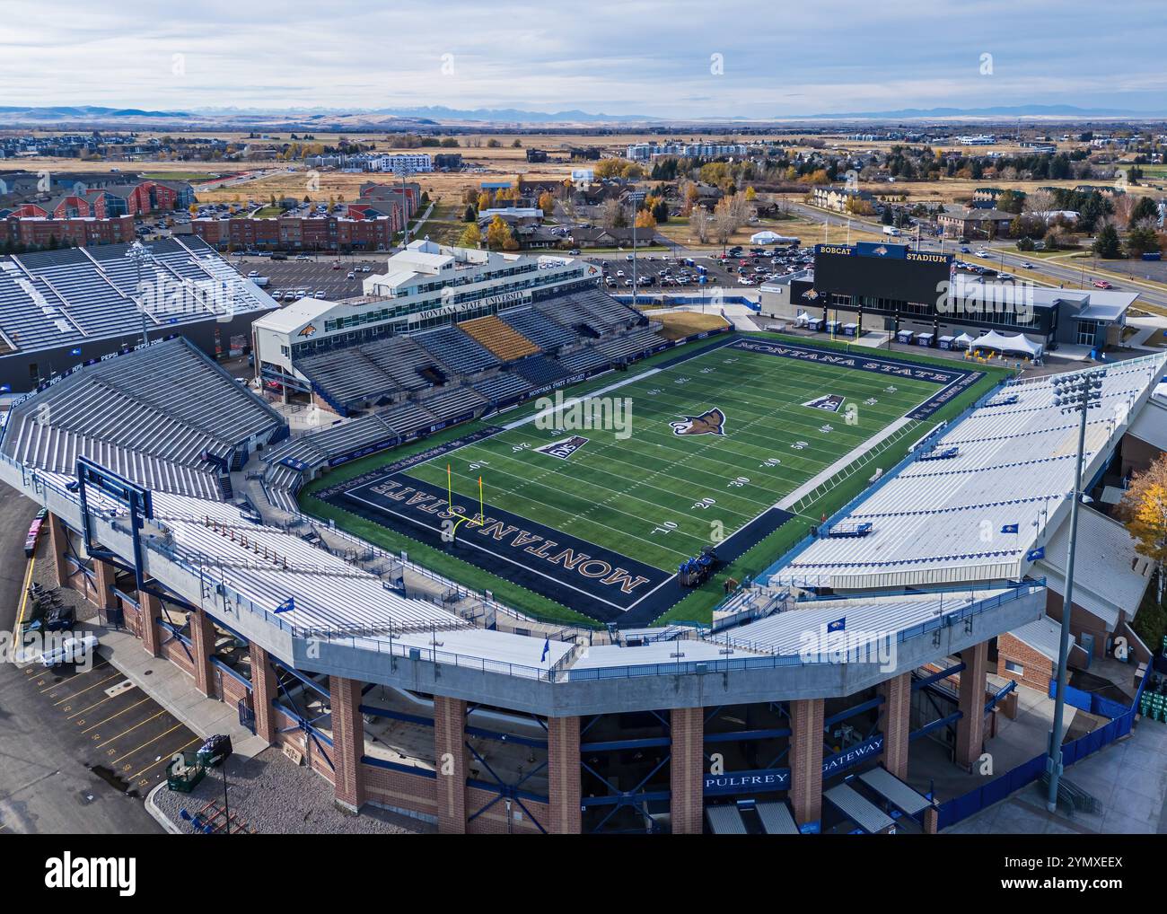 BOZEMAN, MT - NOVEMBER 11, 2024: View of the Bobcat Stadium on the ...