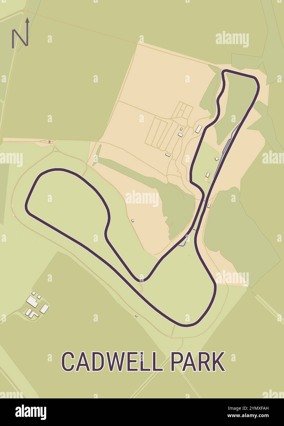 Cadwell Park Circuit, United Kingdom, map poster art, Car and motorbike ...