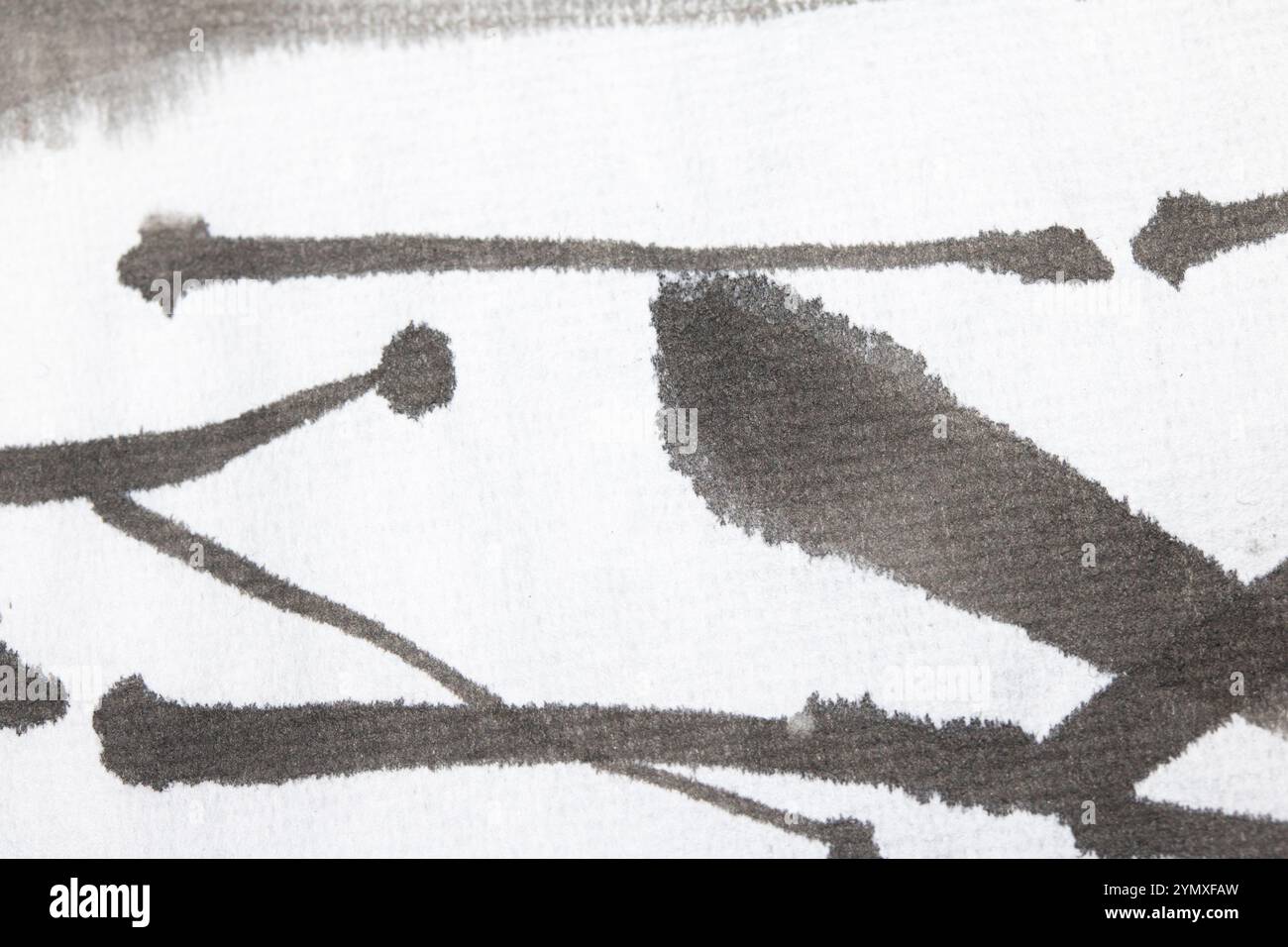 Monochrome Black and White Ink Wash Gentle Gradiant Background with ...