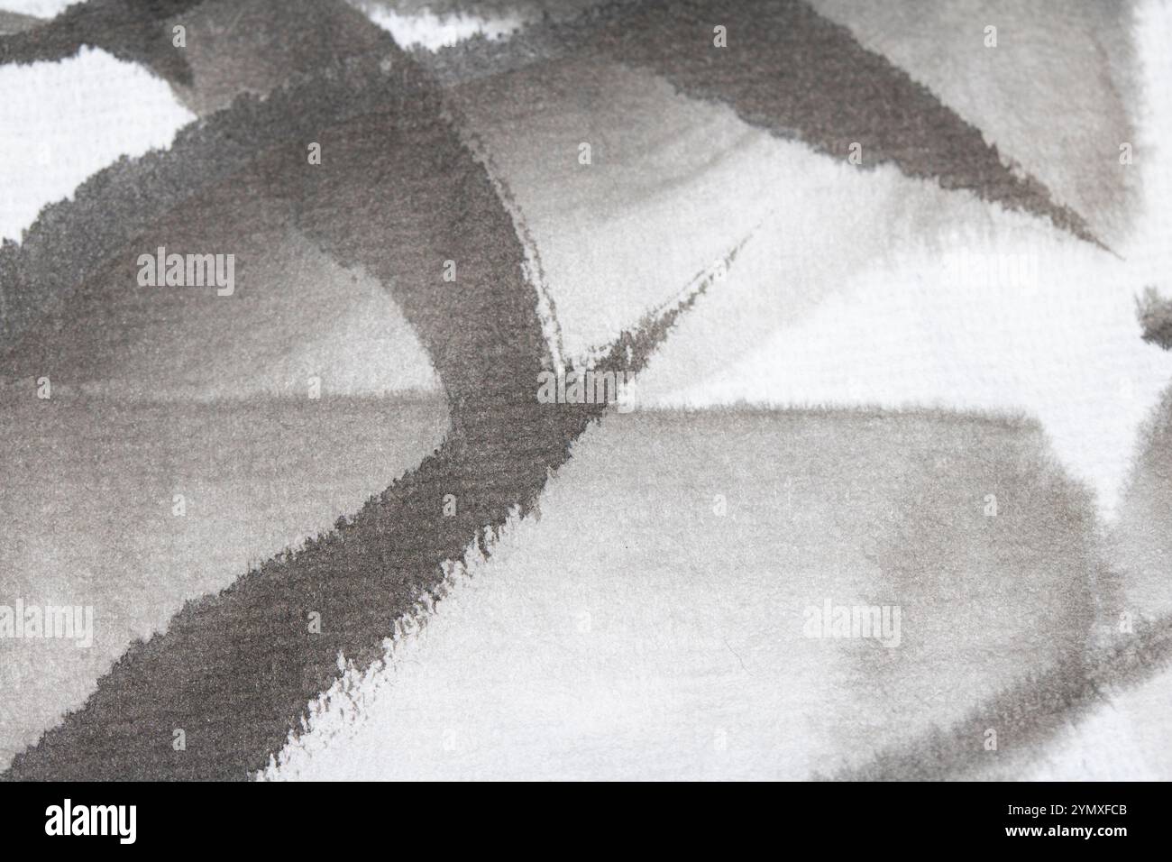 Monochrome Black and White Ink Wash Gentle Gradiant Background with ...