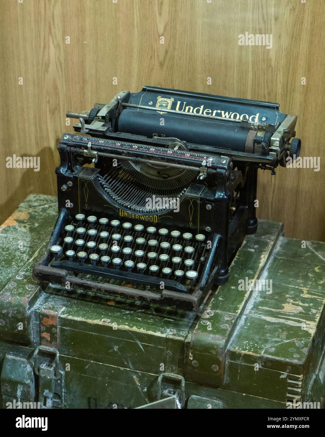 Old Typewriter Underwood type machine for write text. Ukraine, Lviv ...