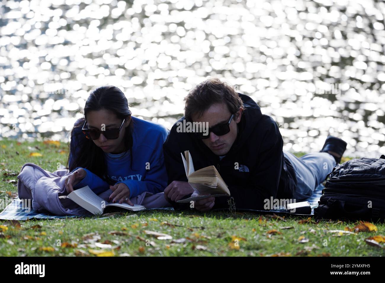 Boston Common, Public Garden, city park in the Autumn, fall foliage ...