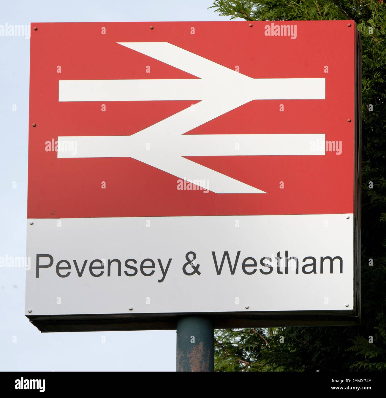 British Rail station sign at Pevensey & Westham Railway Station ...