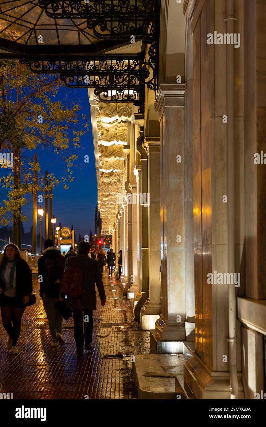 Athens, Greece - 24 Nov 2021: Christmas decorations at the Syntagma ...