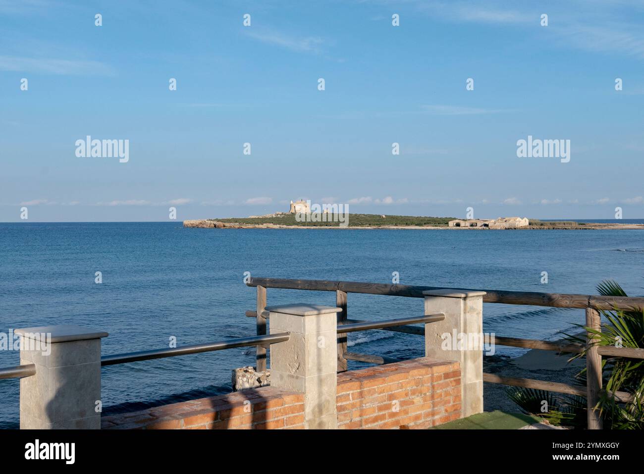 VIews of Capopassero Island from the small coastal town of Portopalo di ...