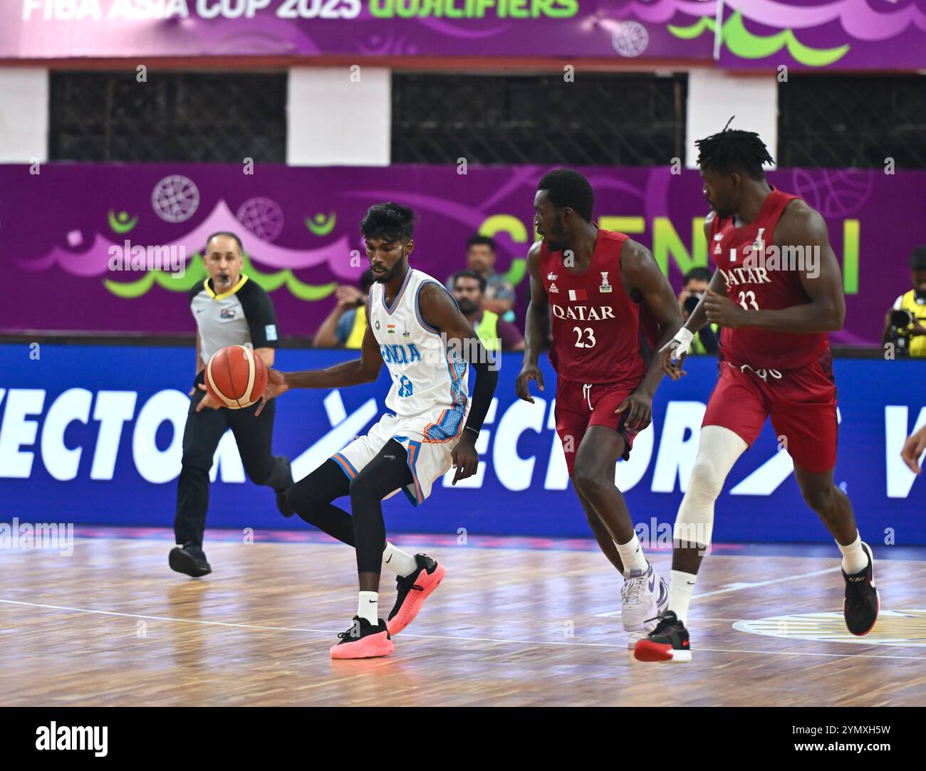 Chennai, India. 22nd Nov, 2024. Qatar beat India 69-53 in the FIBA Asia ...