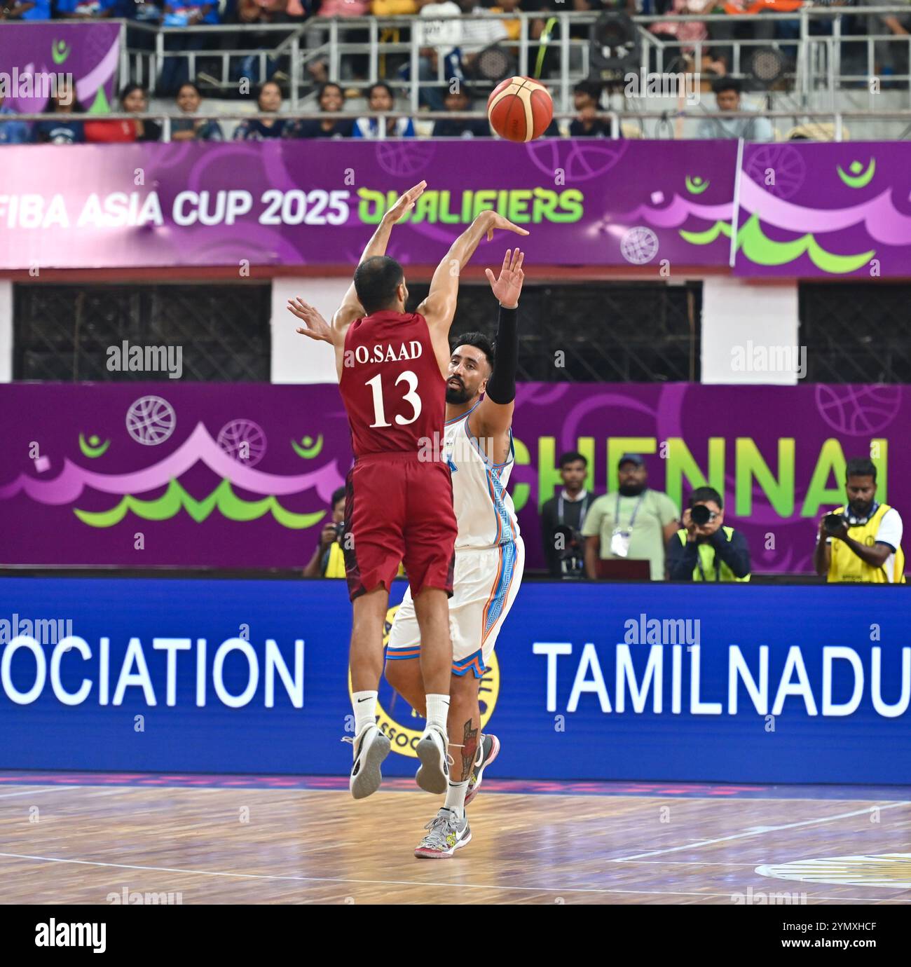 Chennai, India. 22nd Nov, 2024. Qatar beat India 69-53 in the FIBA Asia ...