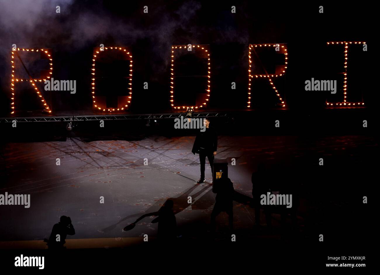 Manchester City's Rodri with his Ballon d'Or trophy ahead of the ...