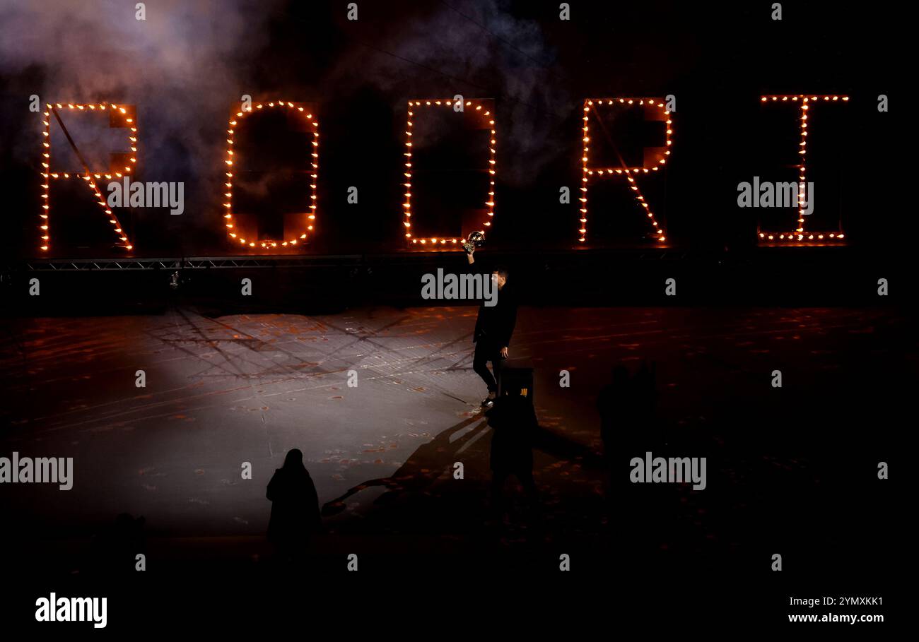 Manchester City's Rodri with his Ballon d'Or trophy ahead of the ...