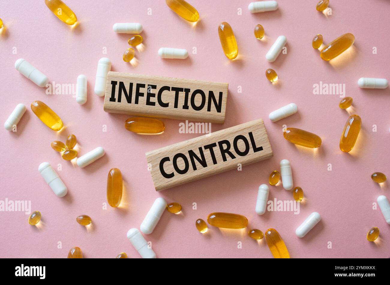 Infection Control symbol. Concept word. Infection Control on wooden ...