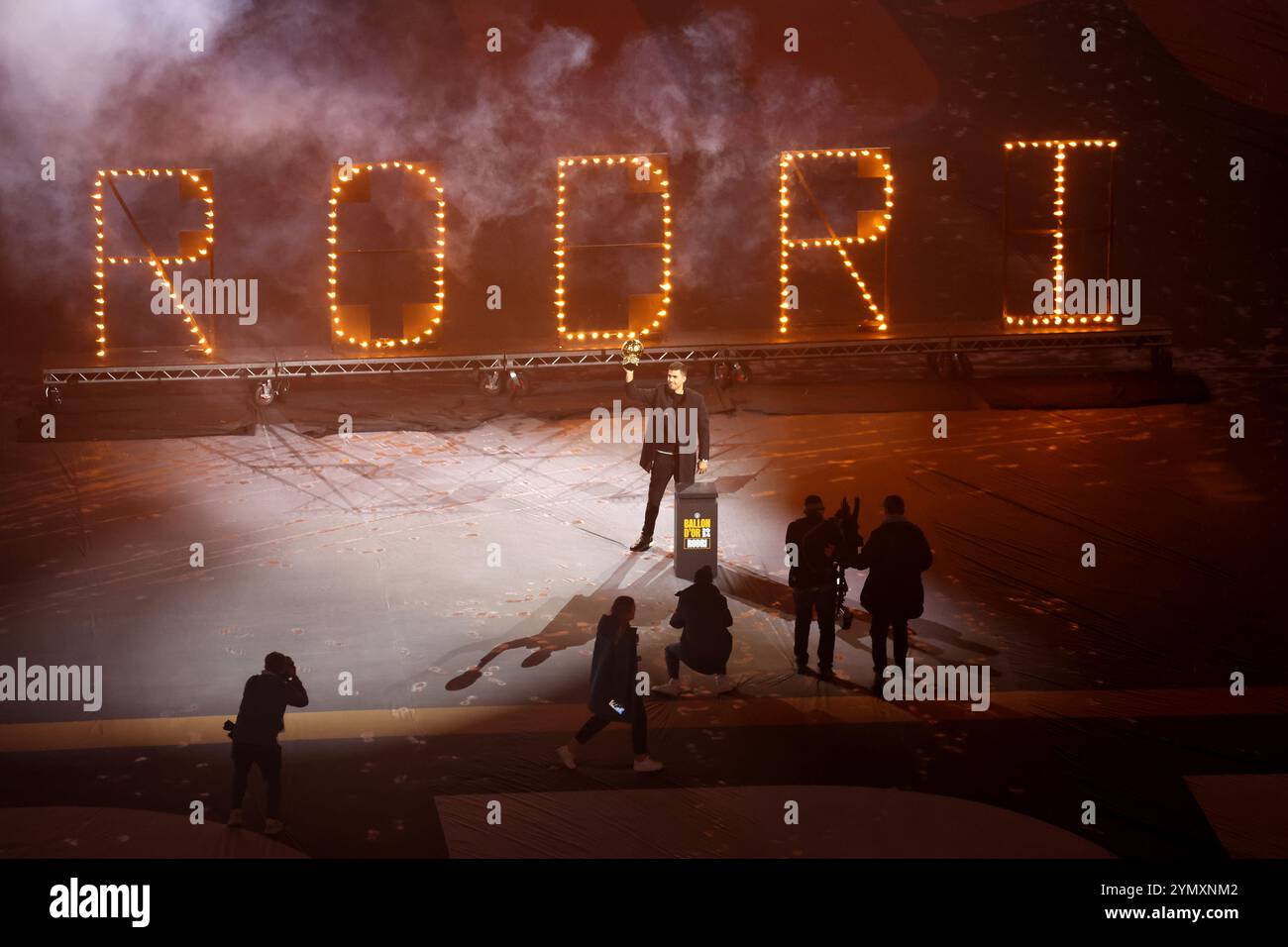 Manchester City's Rodri with his Ballon d'Or trophy ahead of the ...