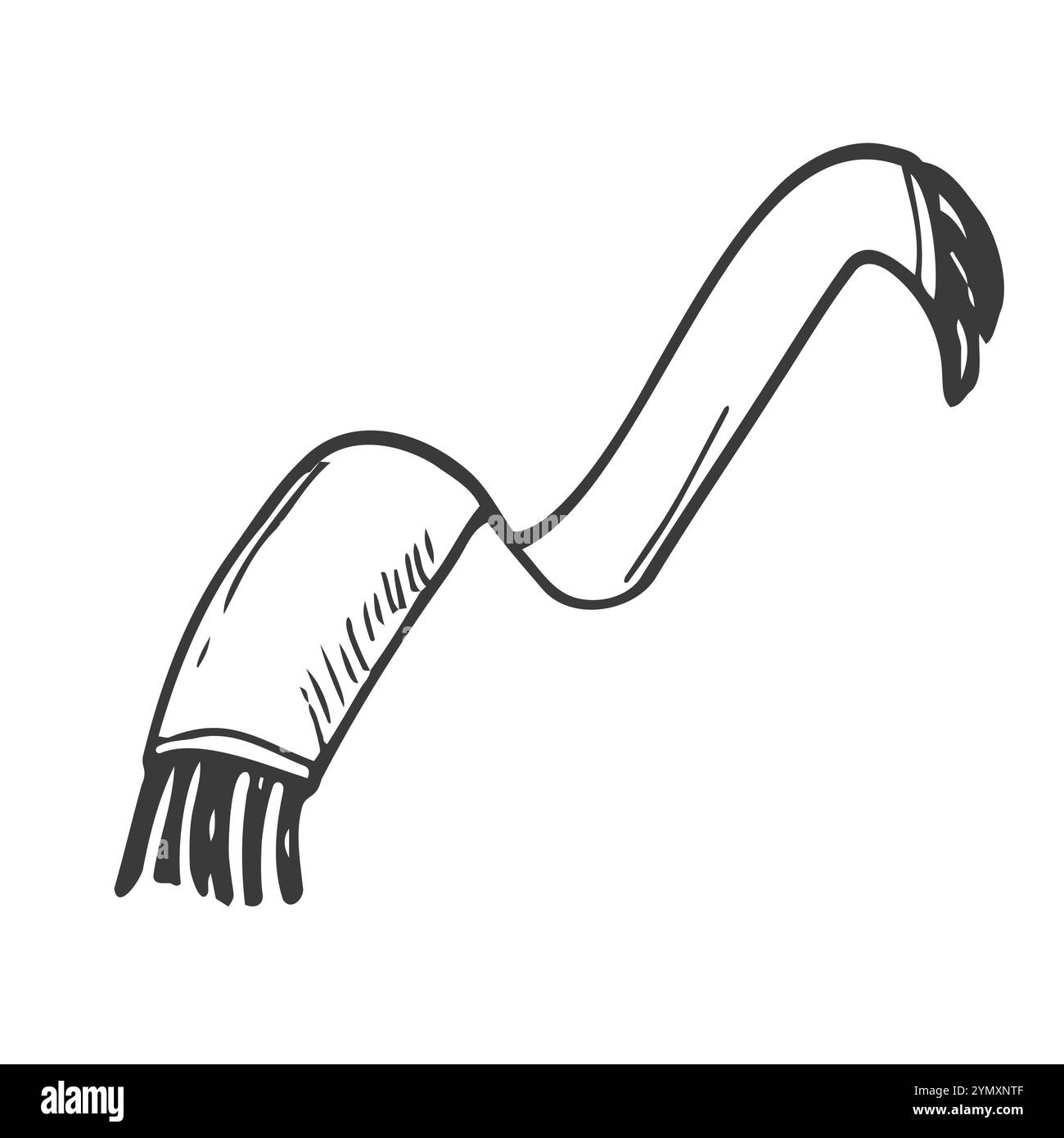 Warm striped knitted scarf isolated on a white background. Vector flat ...