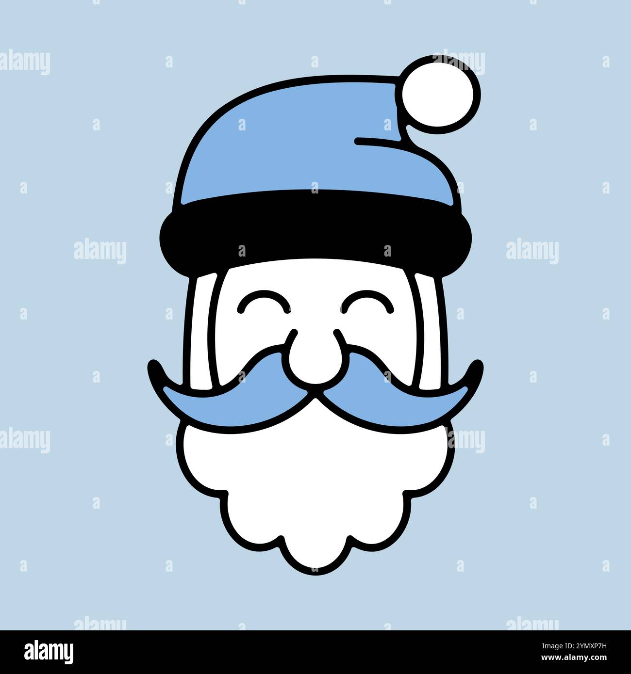 Santa Claus Father Christmas character face vector icon. Winter sign ...