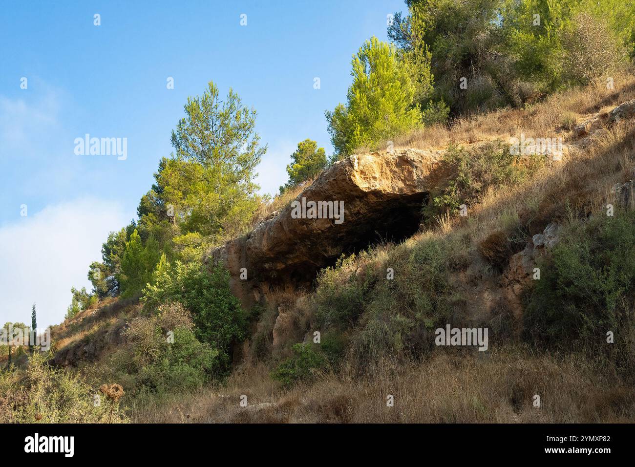 Karst caves and rock formations created in limestone in the Judea ...
