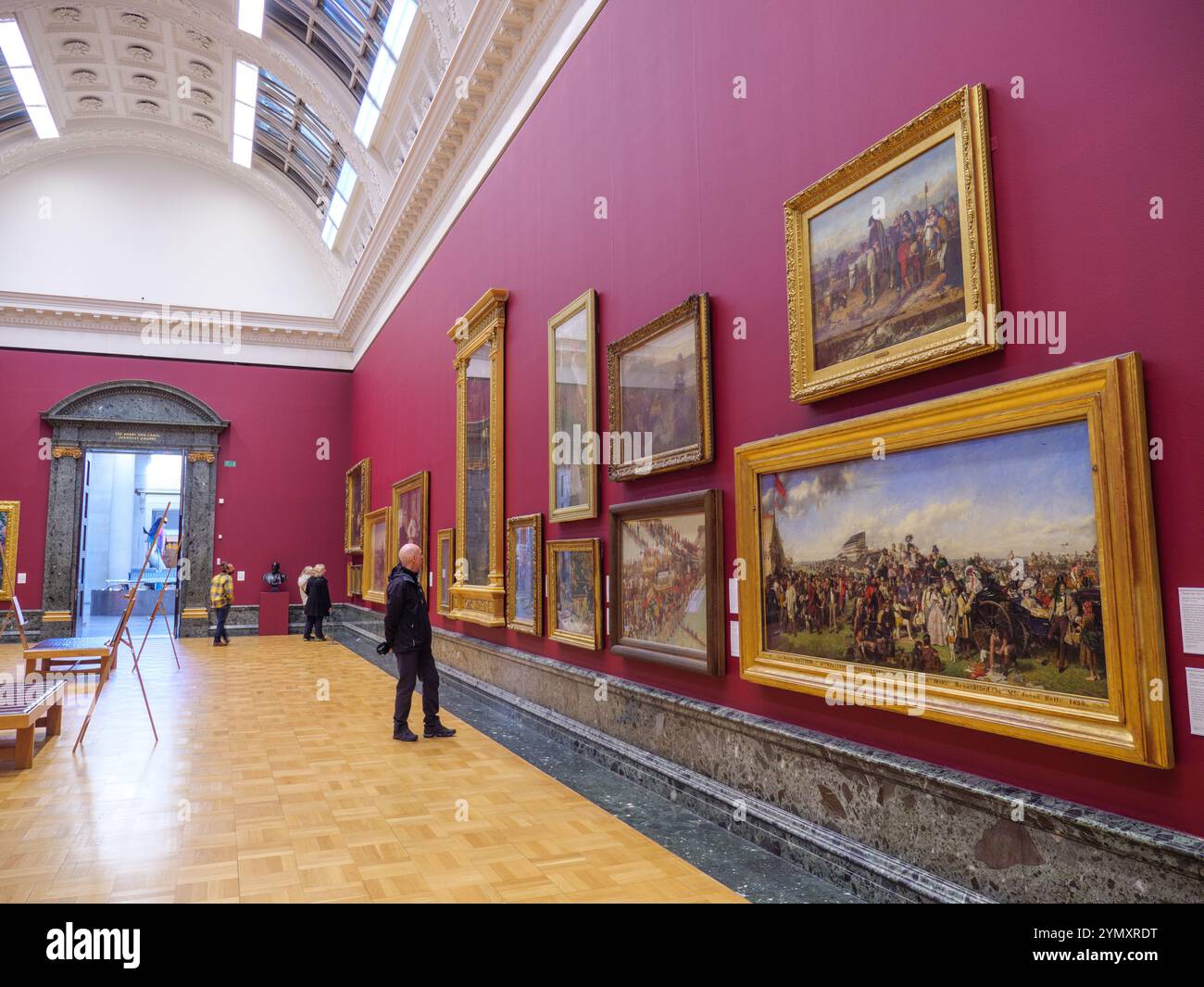 Classical historical oil paintings hanging on the walls inside the Tate ...