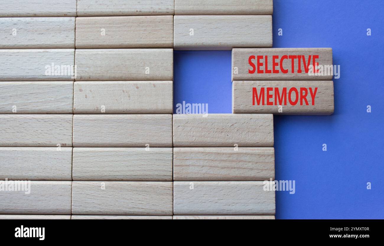 Selective Memory symbol. Concept word Selective Memory on wooden blocks ...