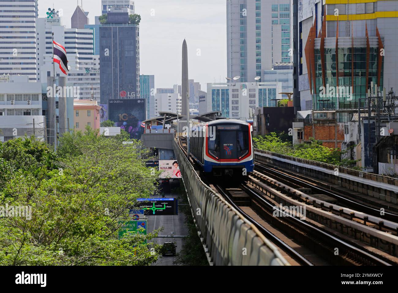 Bangkok, Thailand - June 25, 2023: The BTS Sky train, an elevated rapid ...