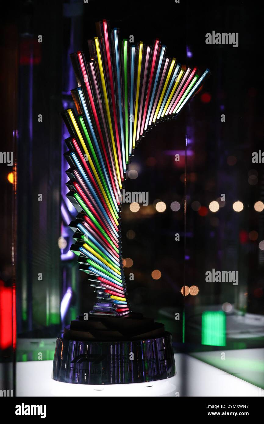 Las Vegas, NV, USA. 22nd Nov, 2024. The championship trophy on display ...