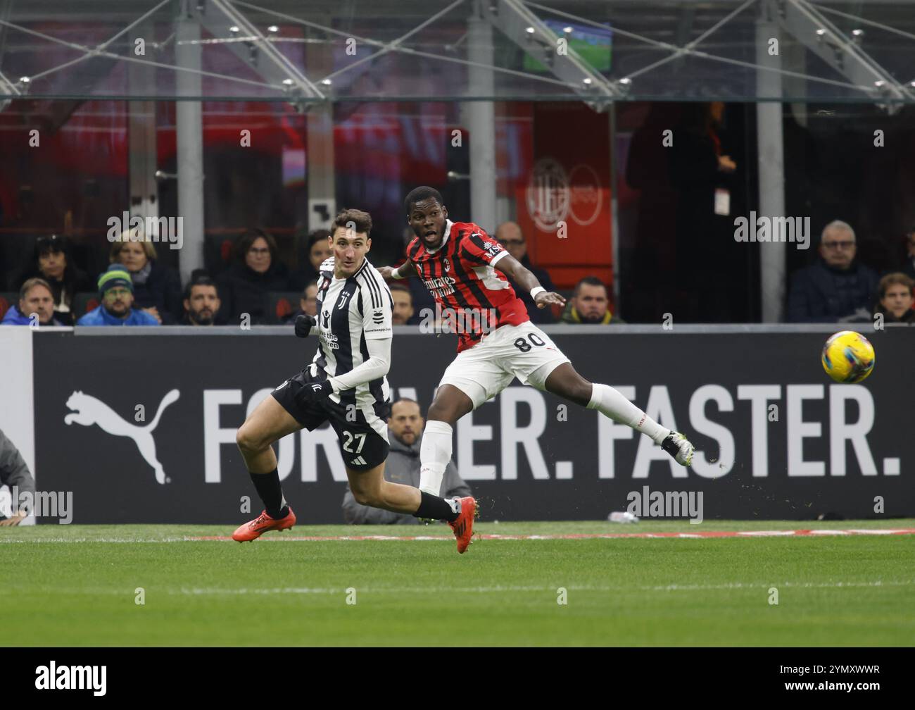 Yunus Musah of AC Milan during the Italian Serie A, football match between AC Milan and Juventus ...