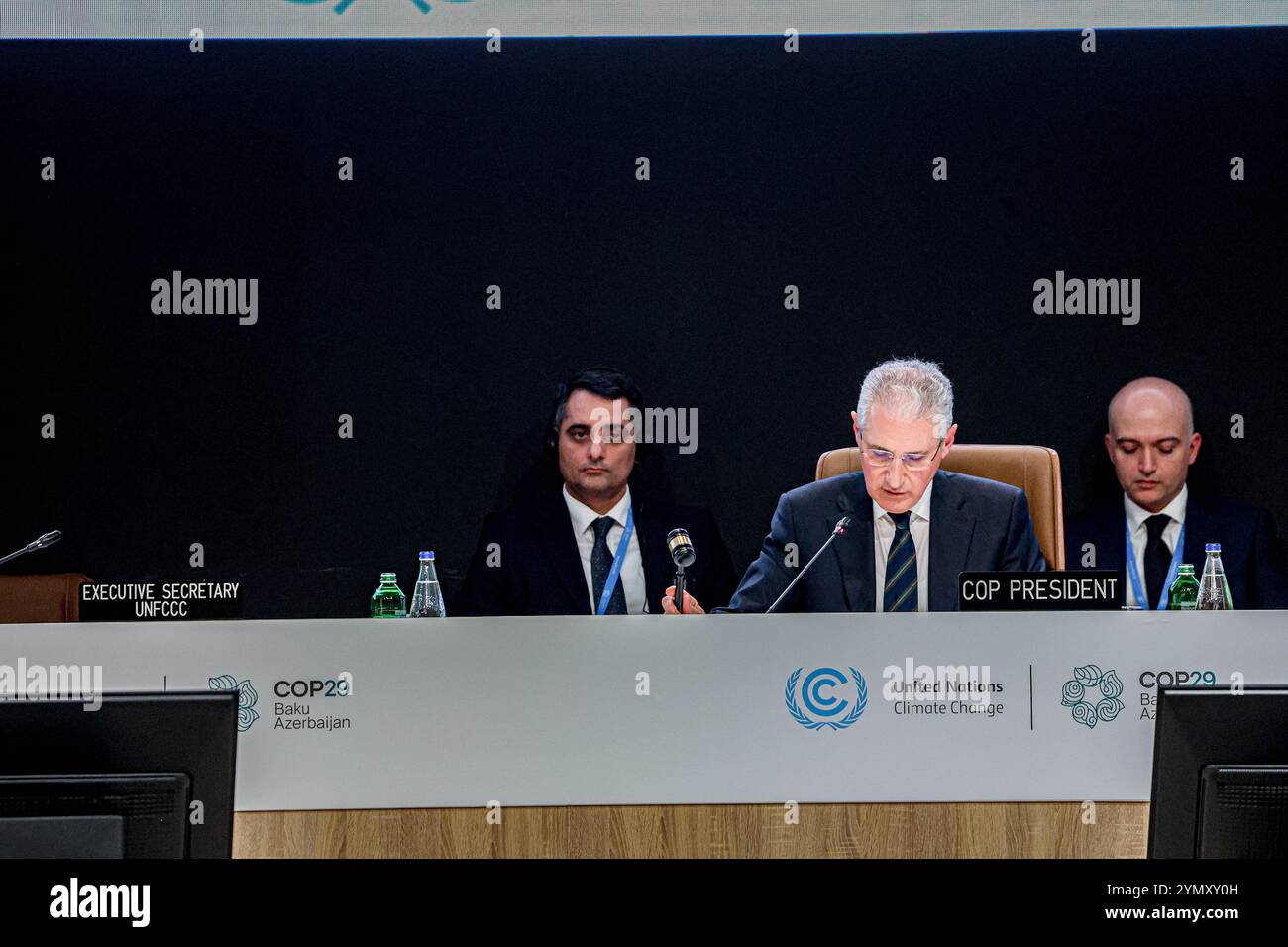 November 23, 2024, Baku, Azerbaijan, Azerbaijan: President MUKHTAR BABAYEV hits the gavel on the ...