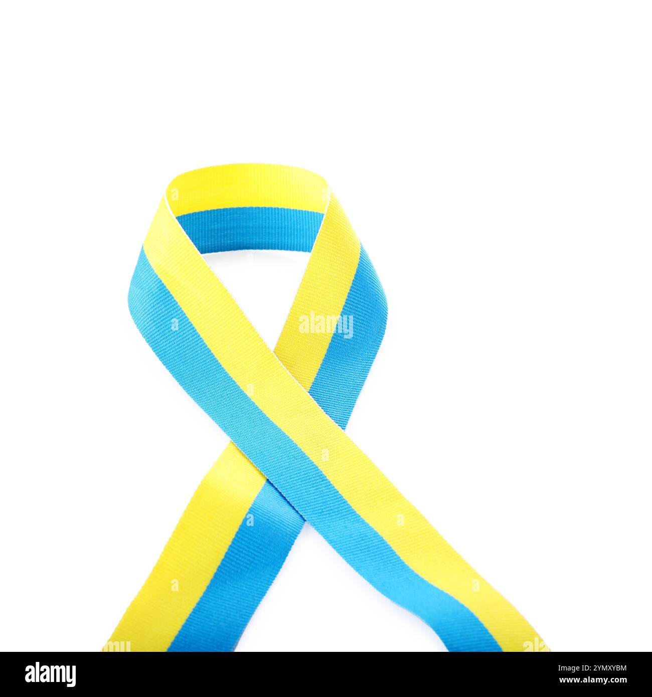 Ribbon in colors of Ukrainian national flag isolated on white Stock ...