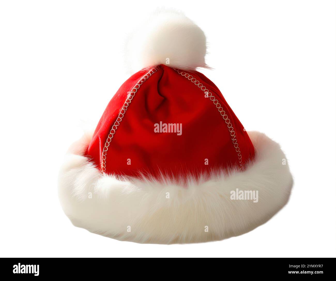 Single Santa Claus's red hat is isolated on a white background Stock ...