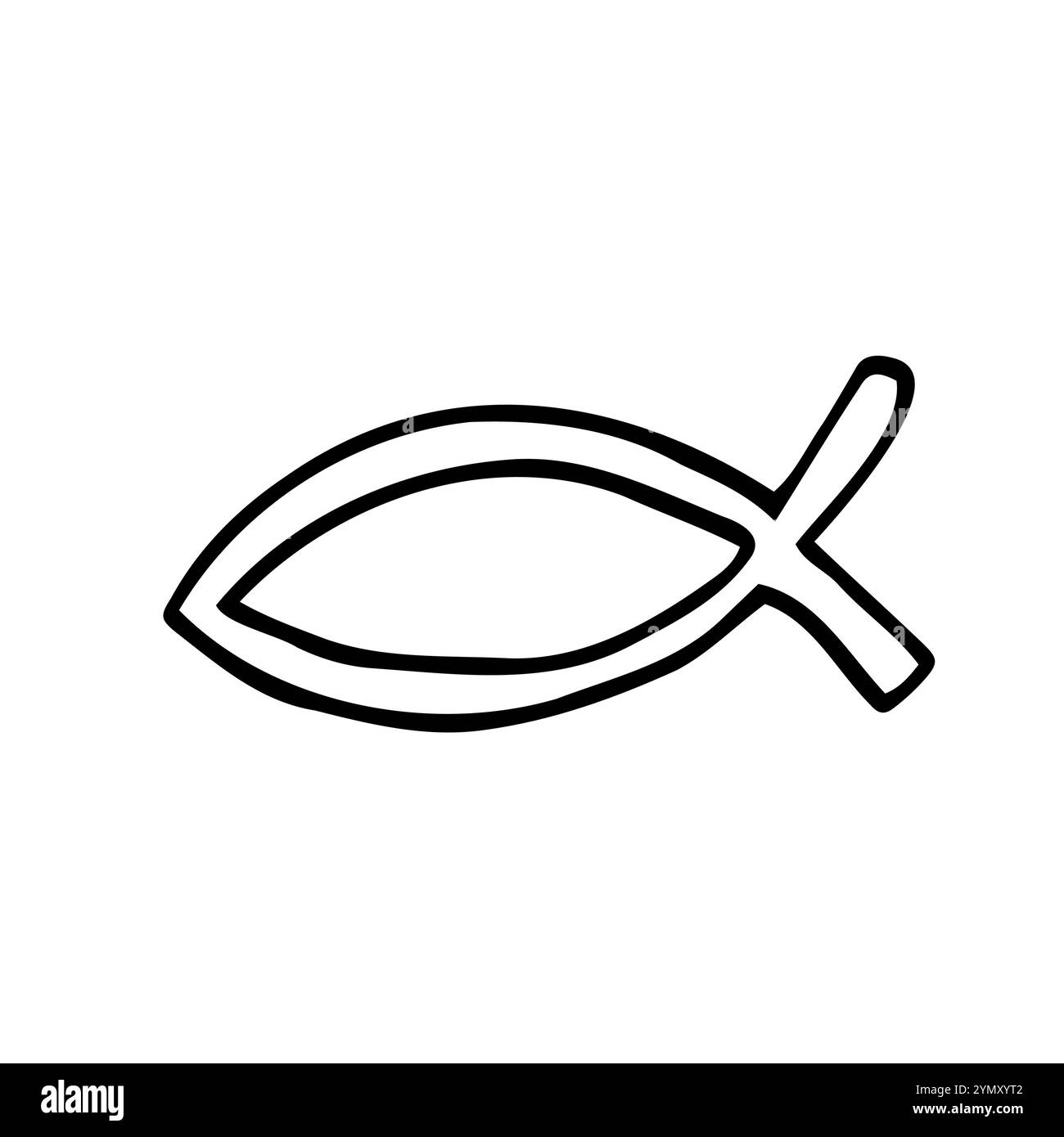 Christian fish symbol. Vector doodle isolated on white background ...