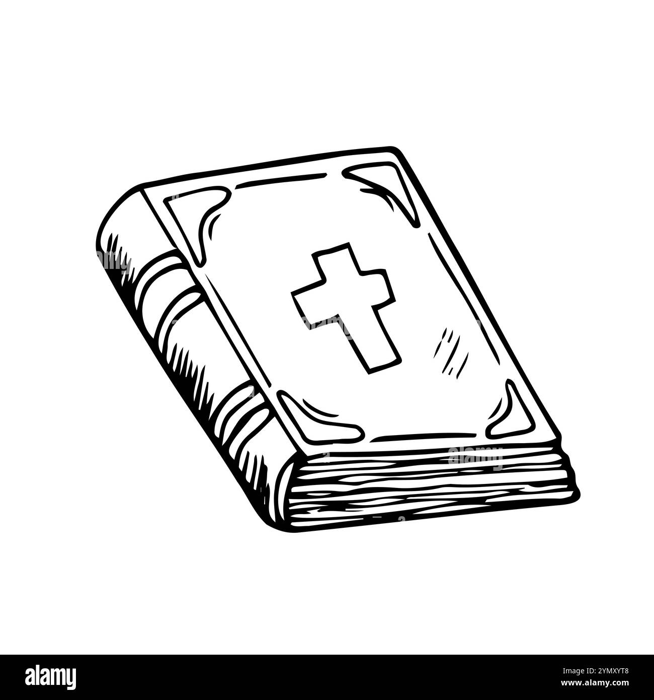 Bible Clip Art Black And White Premium Vector | Continuous Line