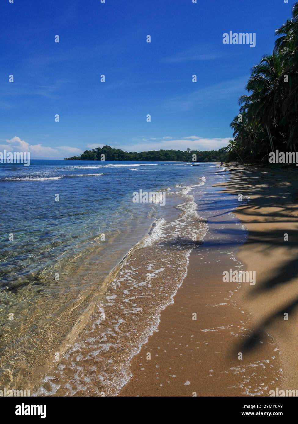 Sea and beach at Playa Punta Uva in Costa Rica. Punta Uva beach is ...