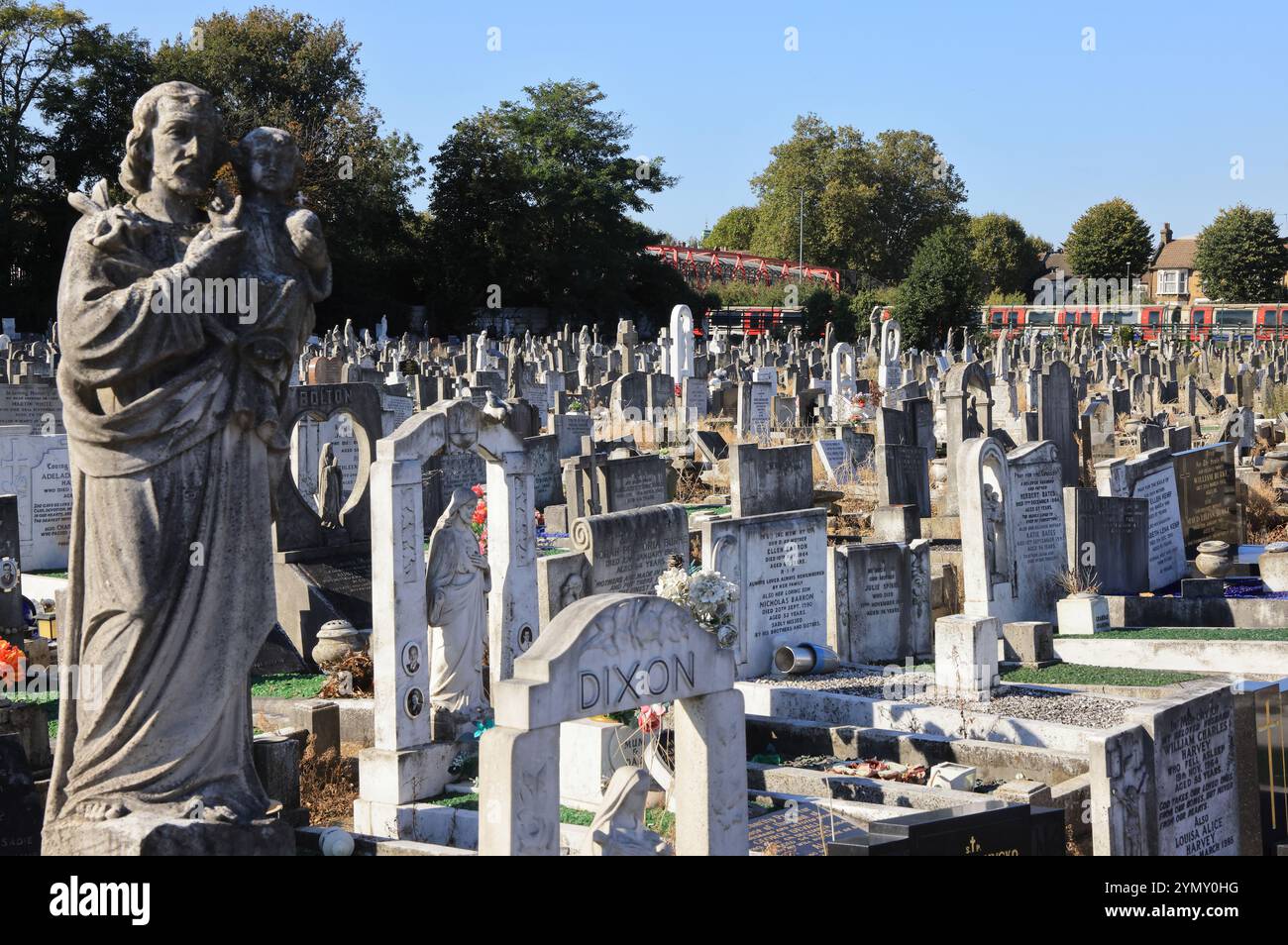 St Patrick's Catholic cemetery in Leytonstone alongside the Central ...