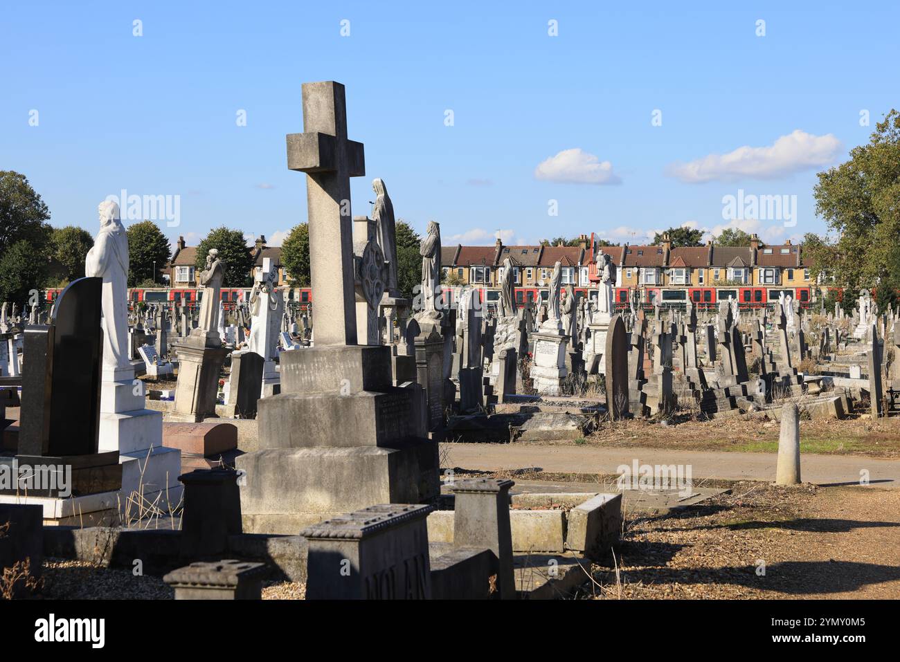 St Patrick's Catholic cemetery in Leytonstone alongside the Central ...