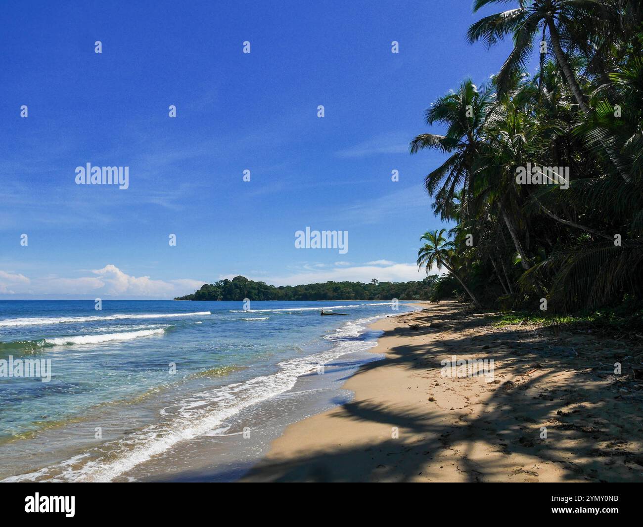 Sea and beach at Playa Punta Uva in Costa Rica. Punta Uva beach is ...