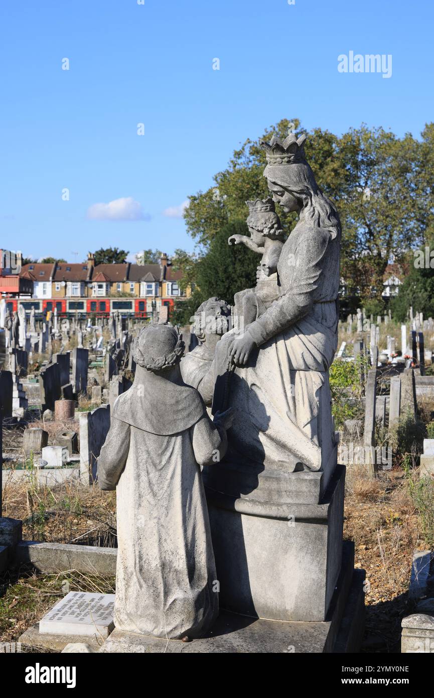 St Patrick's Catholic cemetery in Leytonstone alongside the Central ...