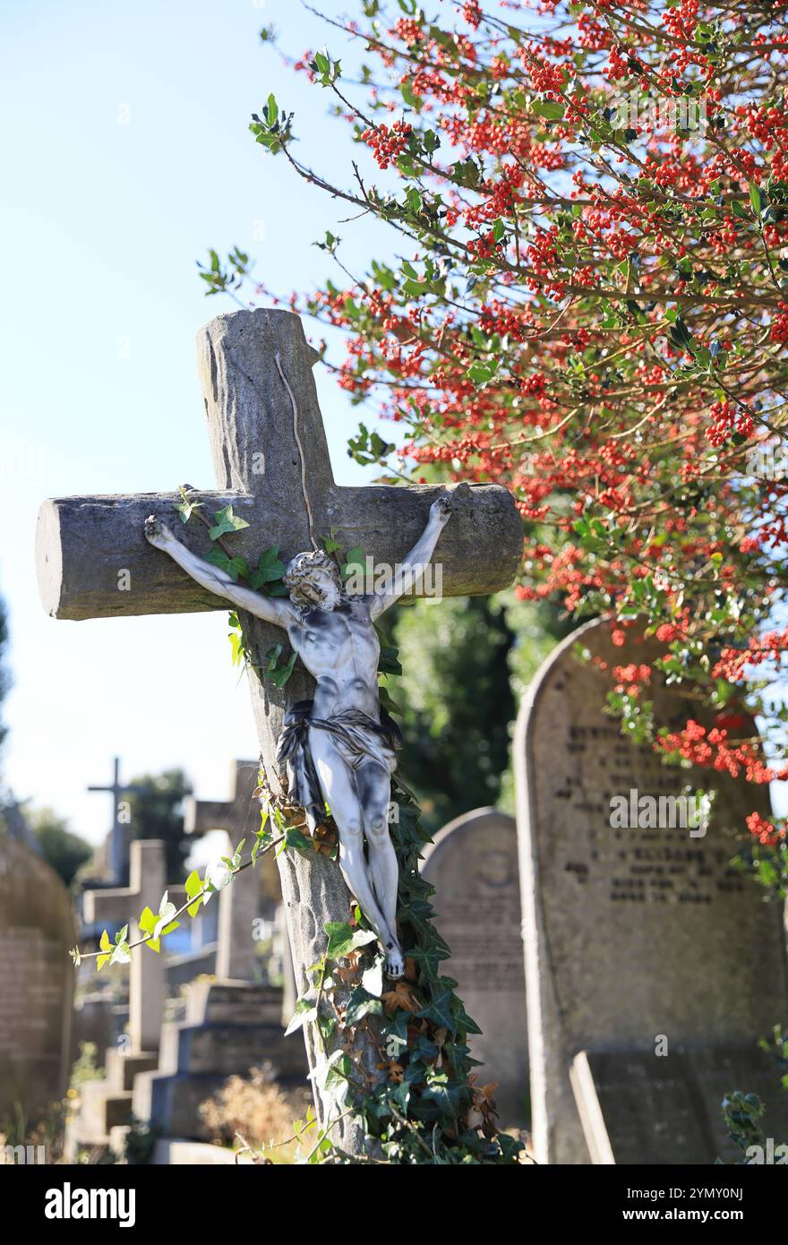 St Patrick's Catholic cemetery in Leytonstone alongside the Central ...