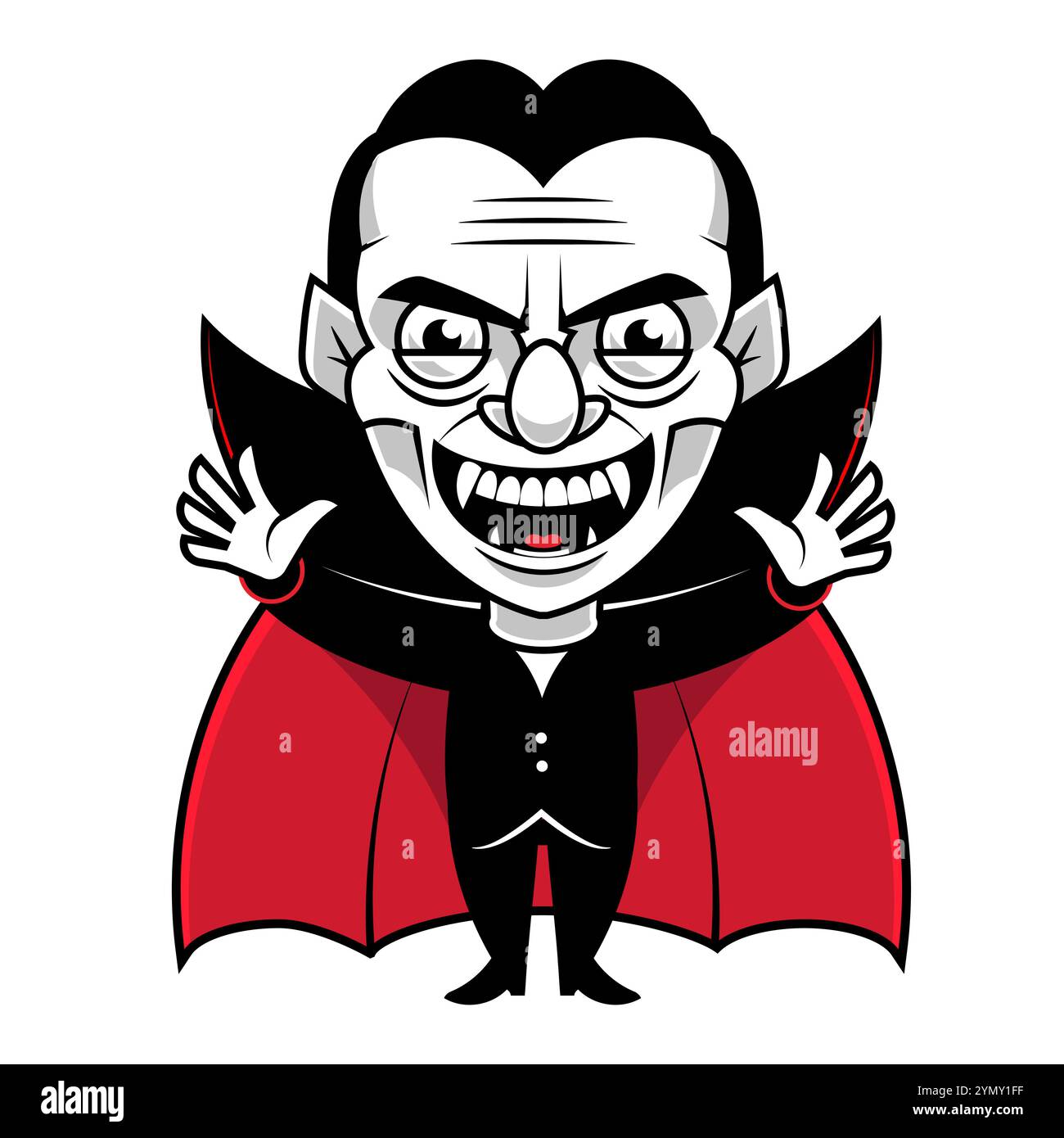 scary vampire halloween mascot illustration for tshirt design, logo, or ...