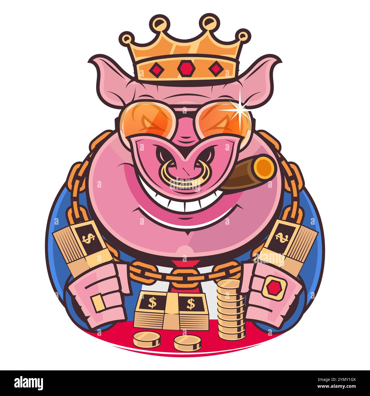 Cute Pig illustration Pig kawaii chibi vector drawing style Pig Stock ...