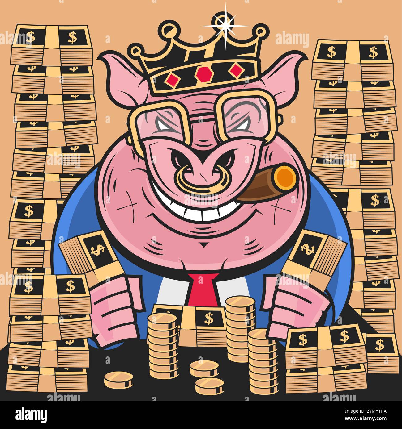 Cute Pig illustration Pig kawaii chibi vector drawing style Pig cartoon ...