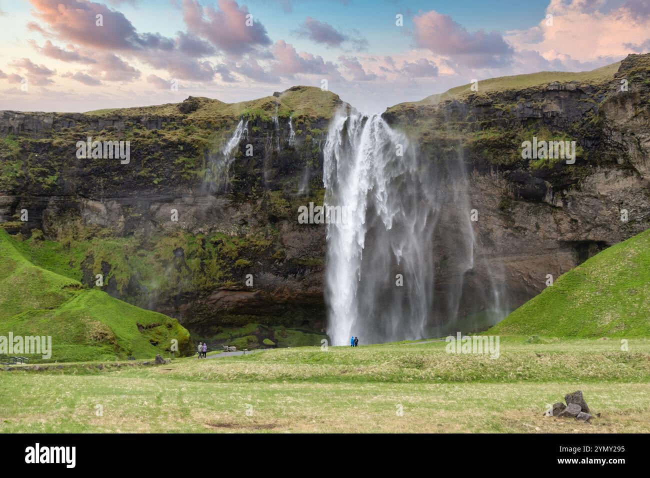 Seljalandsfoss Waterfall in Iceland: Iconic Scenic Beauty Surrounded by ...