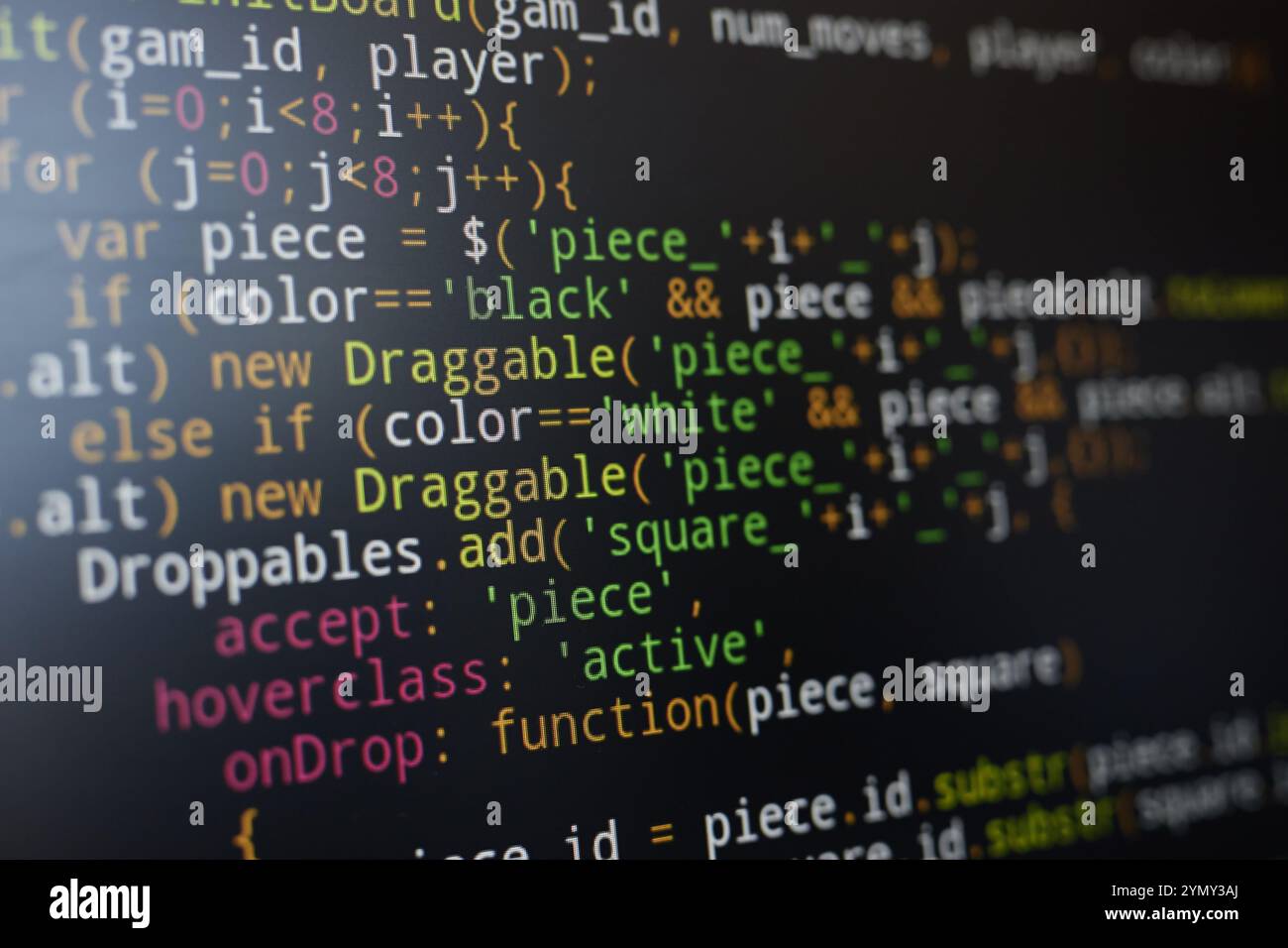 Colorful and complex JavaScript code displayed on a computer screen ... Colorful and complex JavaScript code displayed on a computer screen ...