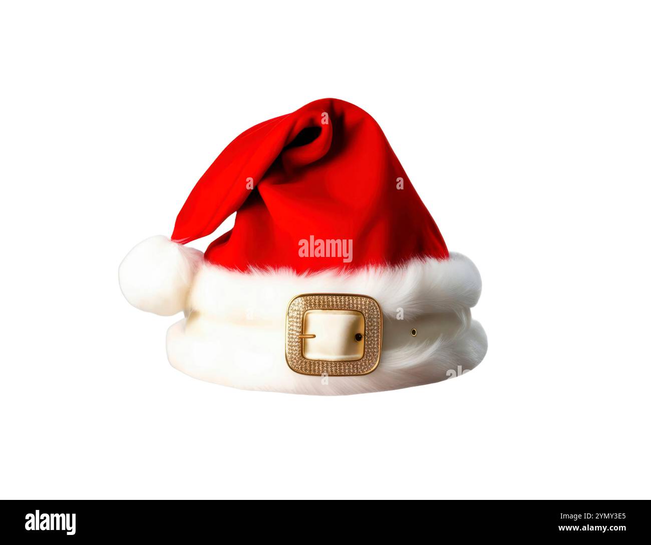 Single Santa Claus's red hat is isolated on a white background Stock ...