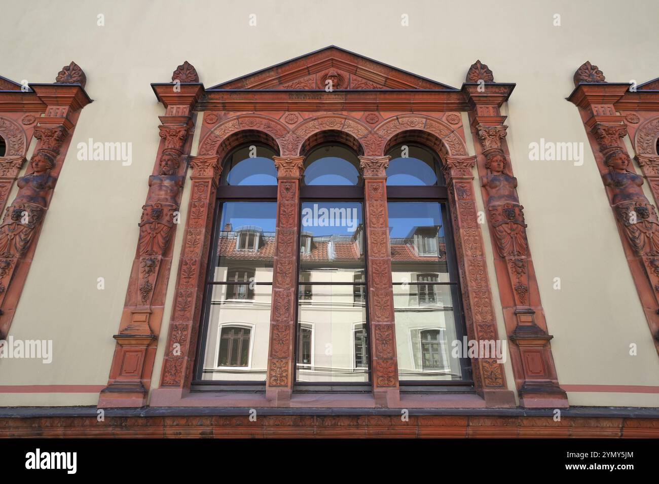 Decorative window frames at the royal court, Renaissance building from ...